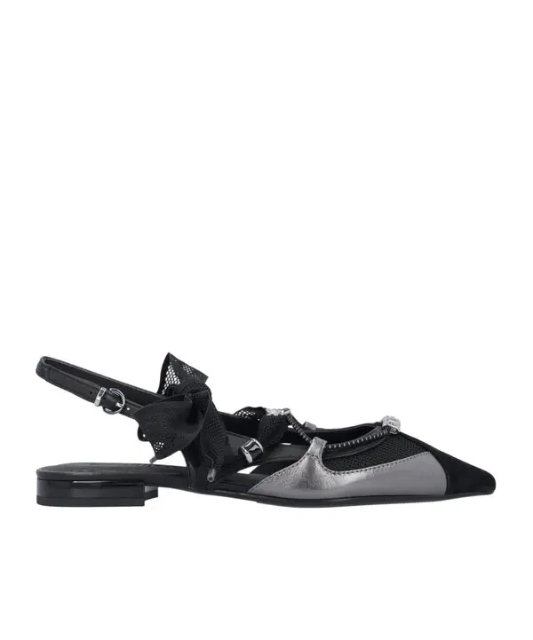 Pinko Bow Pointed Toe Slingback Pumps - Black