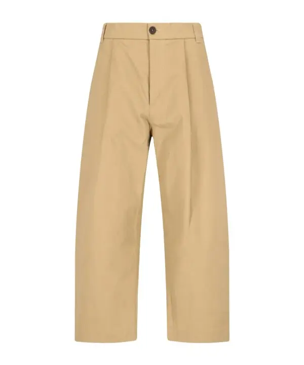 Studio Nicholson Sorte High-waisted Wide-leg Trousers - Nude