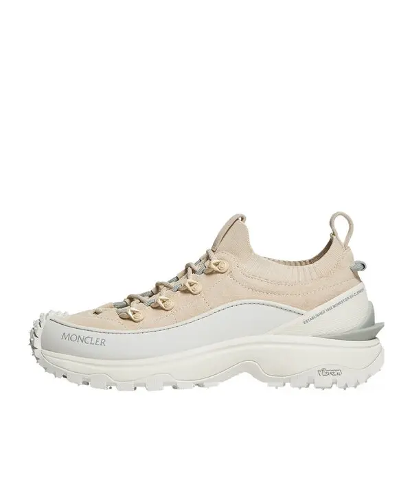 Moncler Trailgrip Lite3 Nubuck Suede Lace-up Sneakers - White/ivory