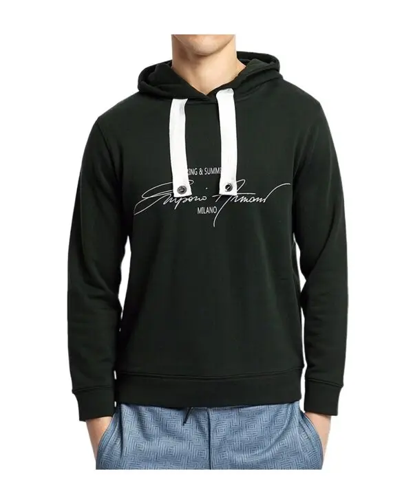 Emporio Armani Logo Hooded Sweatshirt - Black
