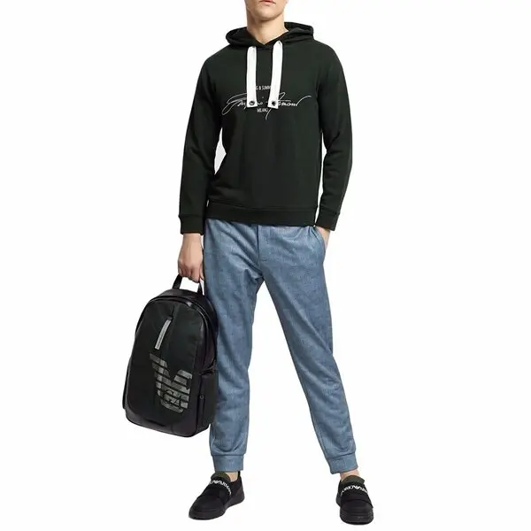 Emporio Armani Logo Hooded Sweatshirt - Black