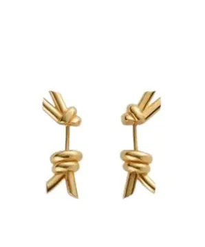Bottega Veneta Knot Stud Earrings - Golden