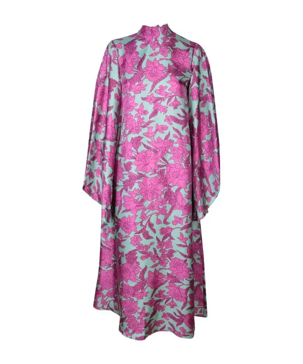 La DoubleJ Flared V-neck Printed Dress