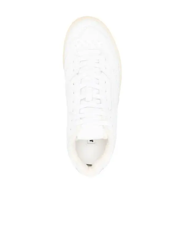 JIL SANDER Round Toe Lace-up Sneakers - White
