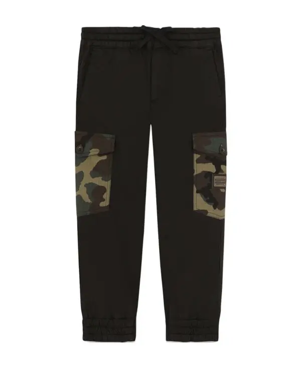 Dolce & Gabbana Cargo Print Pocket Track Trousers - Black