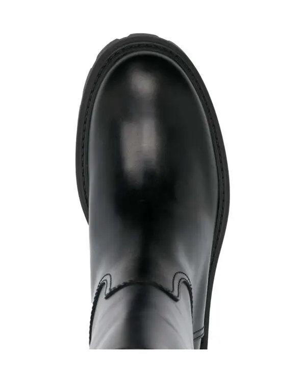 TOD'S Buckled Round Toe Boots - Black