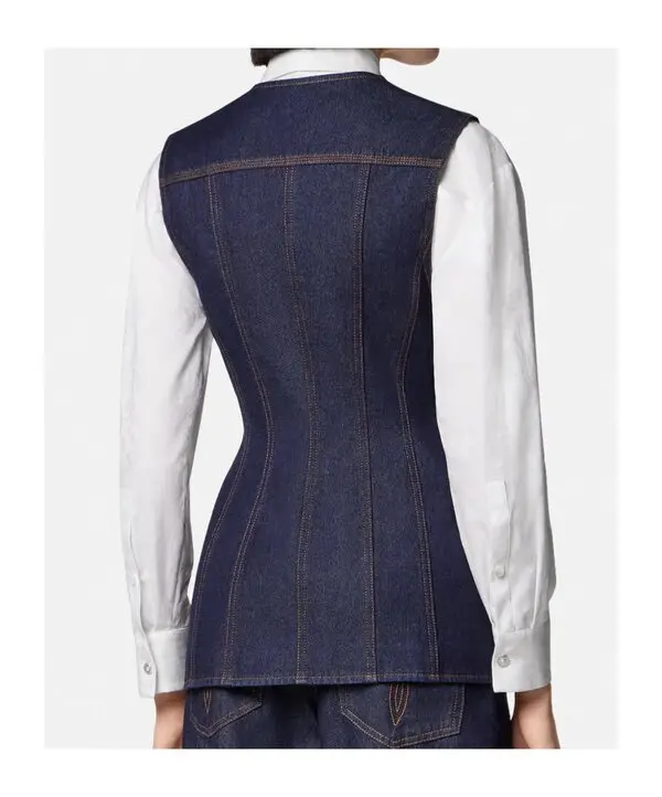 Versace Button-up Denim Gilet