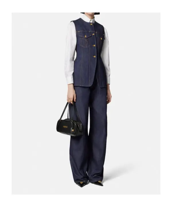 Versace Button-up Denim Gilet