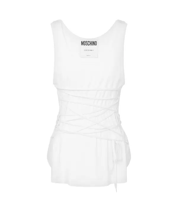 Moschino Lace-up Corset Detail Sleeveless Top