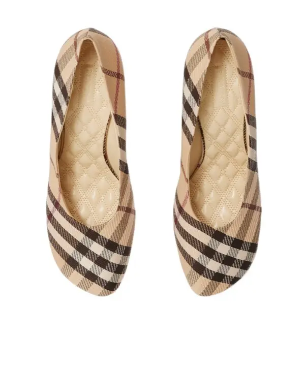 Burberry Vintage Check Square-toe Baby Pumps