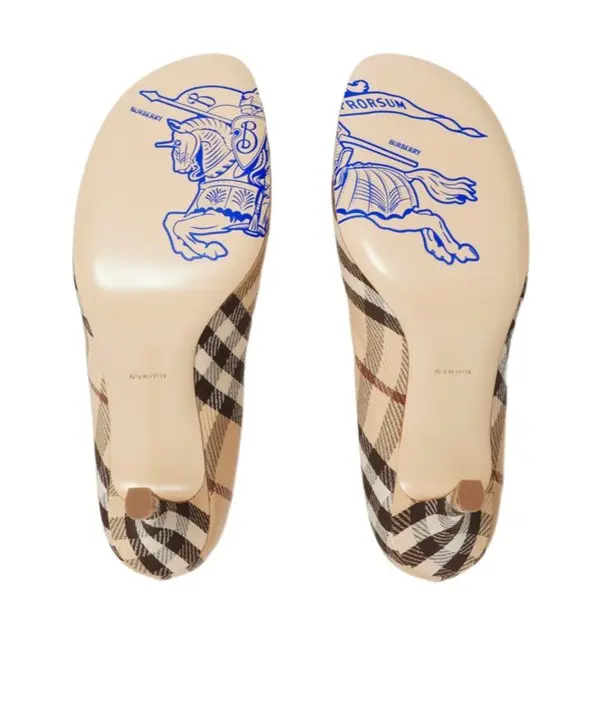 Burberry Vintage Check Square-toe Baby Pumps