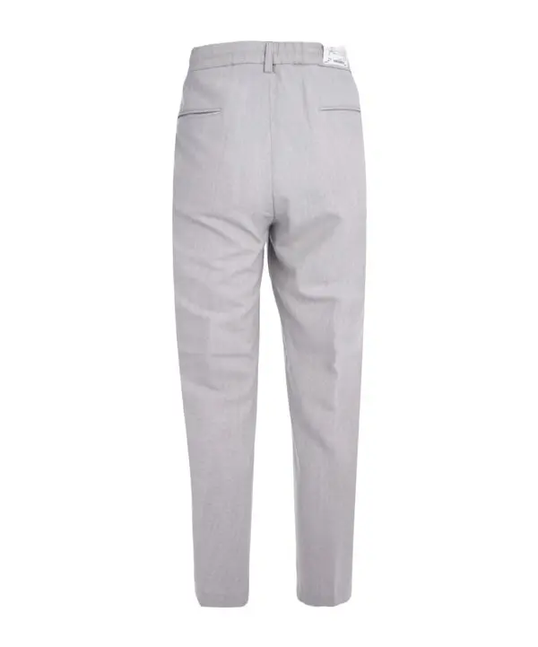 Eleventy Drawstring Tapered Trousers With Belt Buckle Detail - Gray