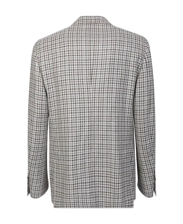 LARDINI Single-breasted Checked Blazer - Gray