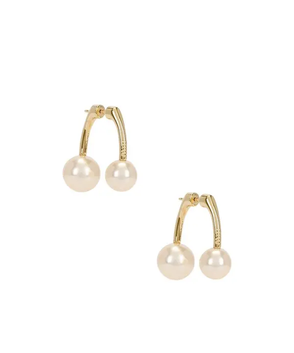 Miu Miu Faux Pearl Drop Earrings - Yellow