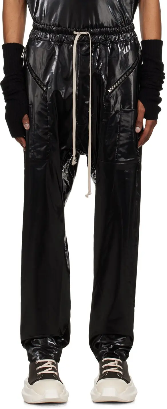 Rick Owens Glossy Finish Drop-crotch Trousers