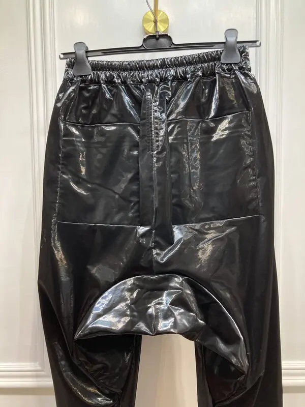 Rick Owens Glossy Finish Drop-crotch Trousers