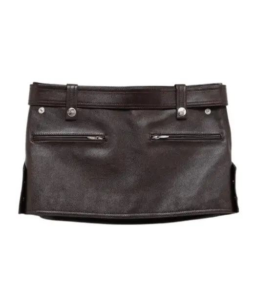 Gucci Leather Mini Skirt With Belt