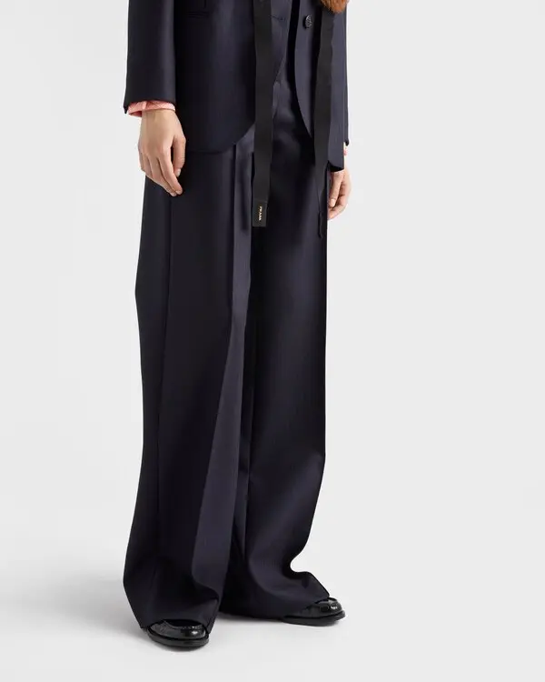 Prada High-waist Pleat-detailed Trousers