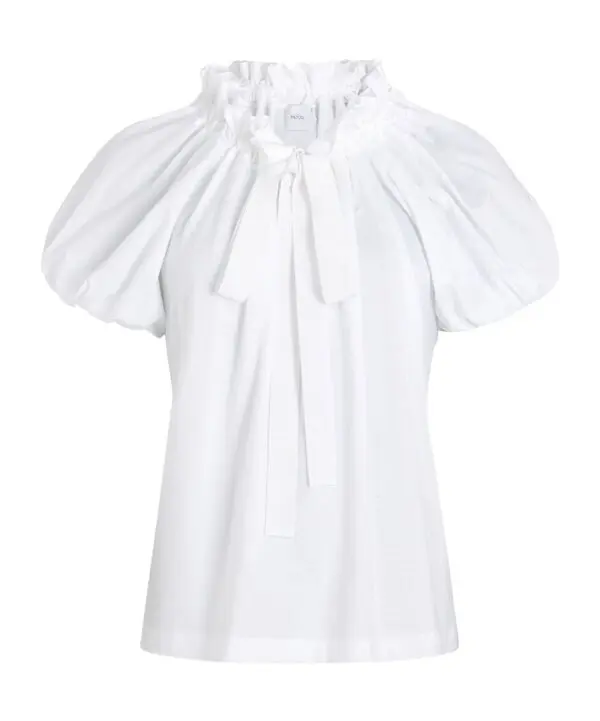 PATOU Ruffled Tie-neck Blouse - White