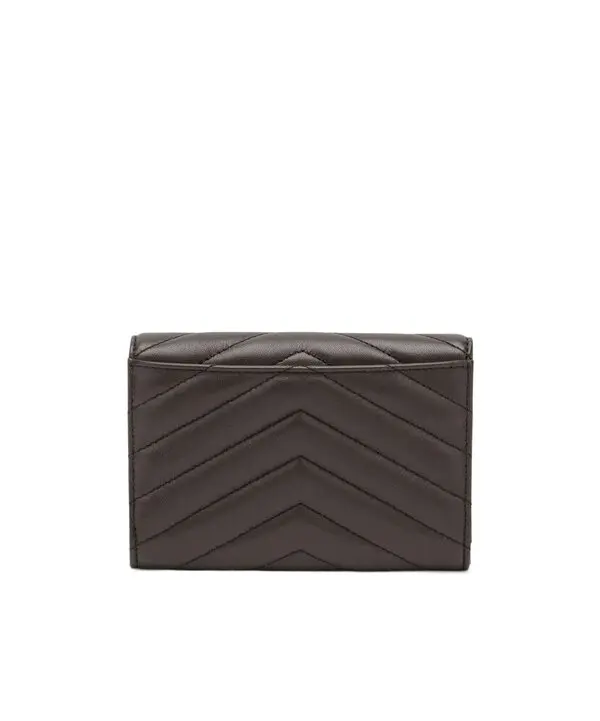 Saint Laurent Cassandre Matelassé Small Envelope Wallet - Black