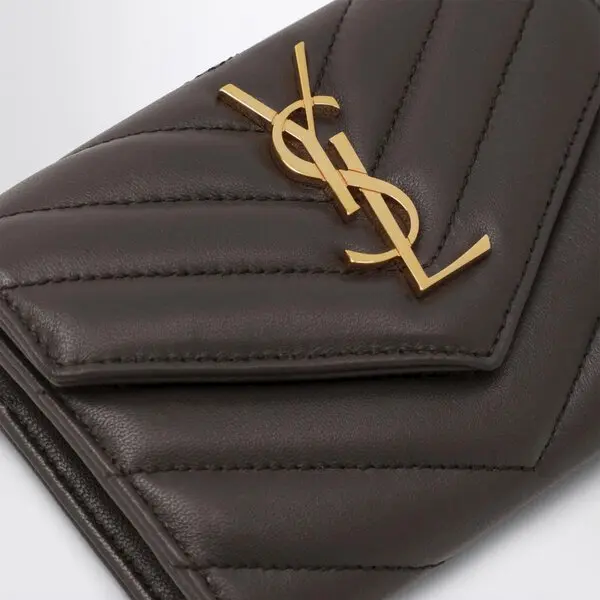 Saint Laurent Cassandre Matelassé Small Envelope Wallet - Black