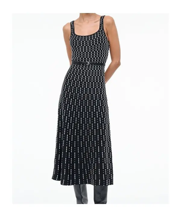 Staud Ellison Square Neck Knit Dress
