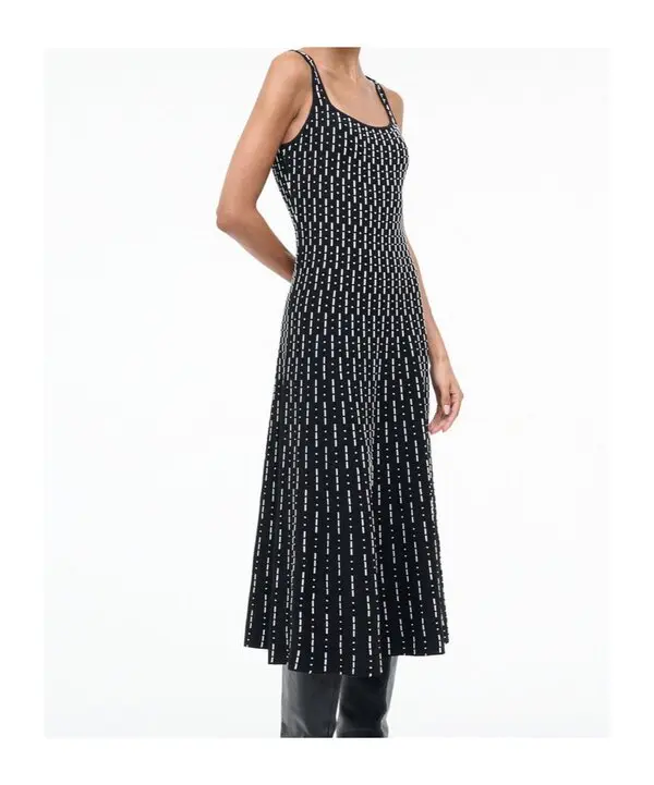 Staud Ellison Square Neck Knit Dress