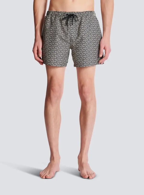 Balmain Printed Pb Labyrinth Swim Shorts