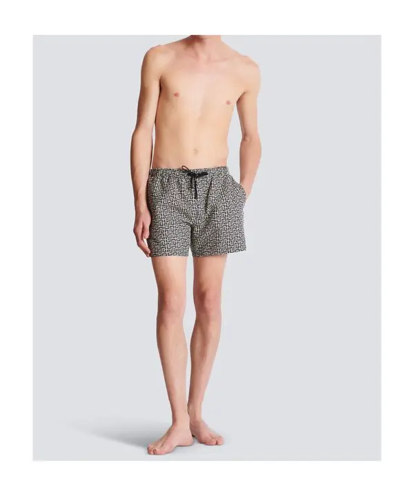 Balmain Printed Pb Labyrinth Swim Shorts