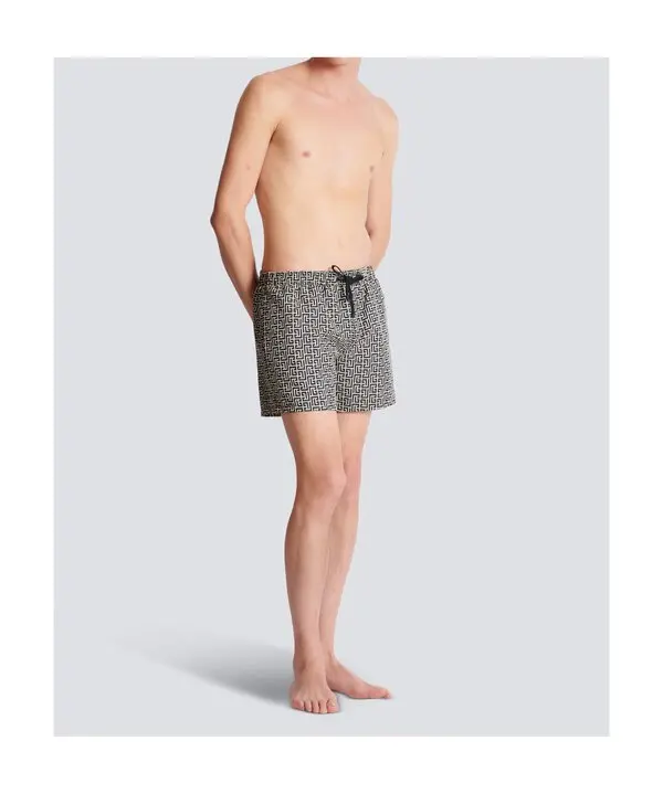 Balmain Printed Pb Labyrinth Swim Shorts