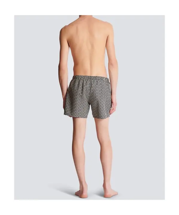 Balmain Printed Pb Labyrinth Swim Shorts