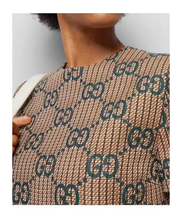 Gucci Gg Striped Crewneck Dress