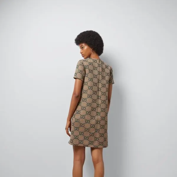 Gucci Gg Striped Crewneck Dress