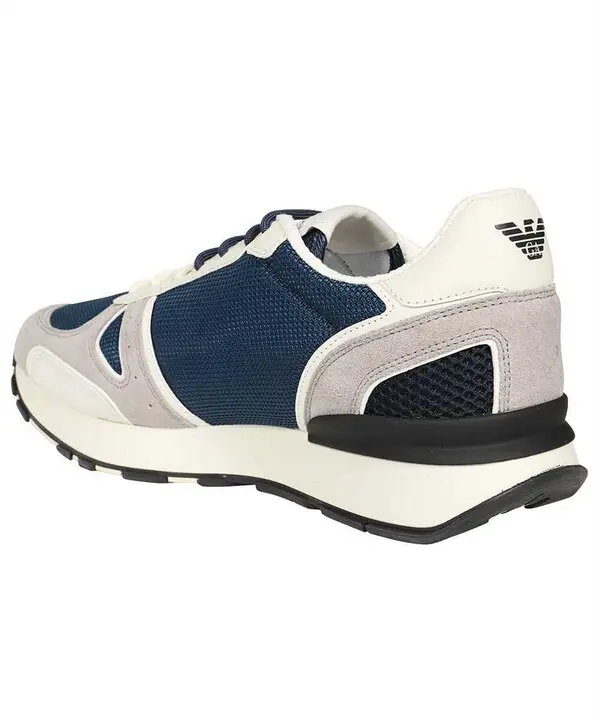 Emporio Armani Suede Calfskin Logo-print Low-top Sneakers