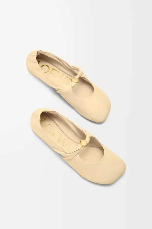 Loewe Pebble Soft Ballerina Flats - Dough