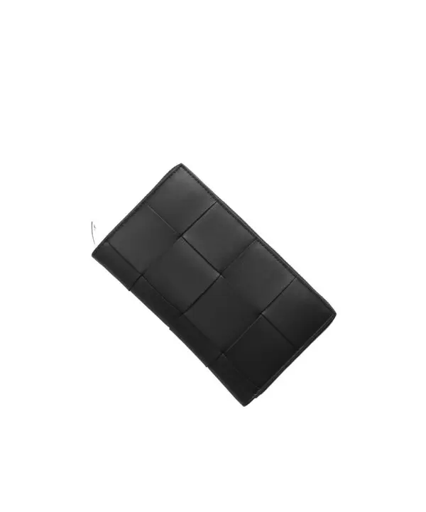 Bottega Veneta Woven Zipper Wallet - Black