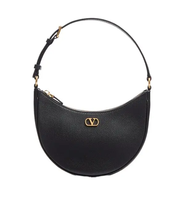 Valentino Garavani Vlogo Signature Zip-up Mini Shoulder Bag - Black