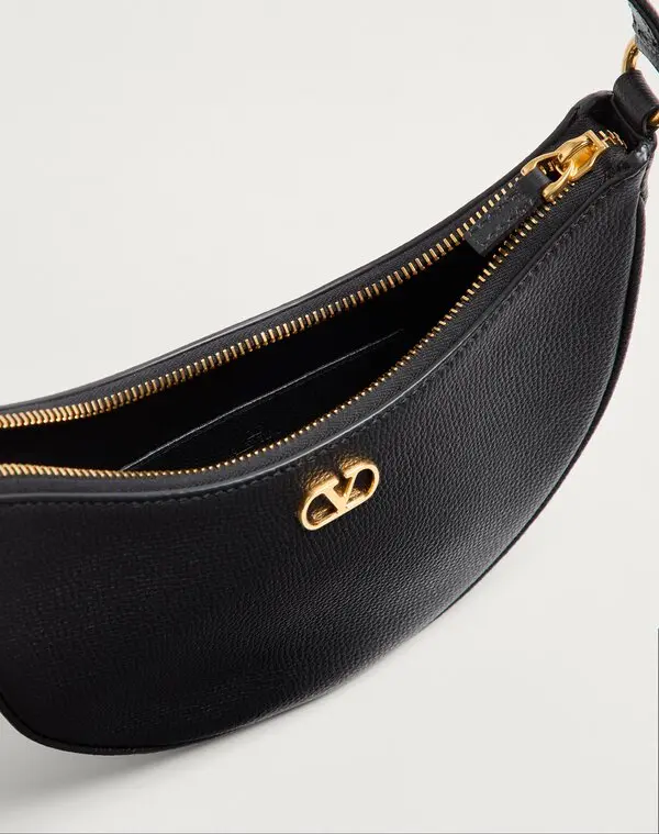 Valentino Garavani Vlogo Signature Zip-up Mini Shoulder Bag - Black