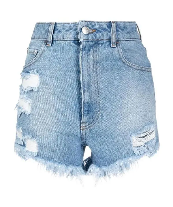 Gcds Distressed Denim Shorts