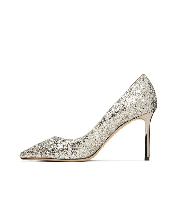 JIMMY CHOO Romy 85 Glitter Stiletto Pumps