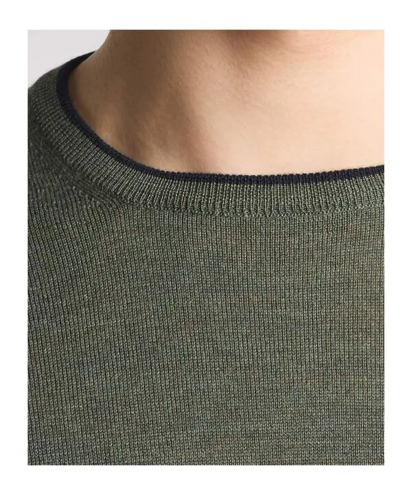 FAY Crewneck Jumper With Elbow Patches - Green