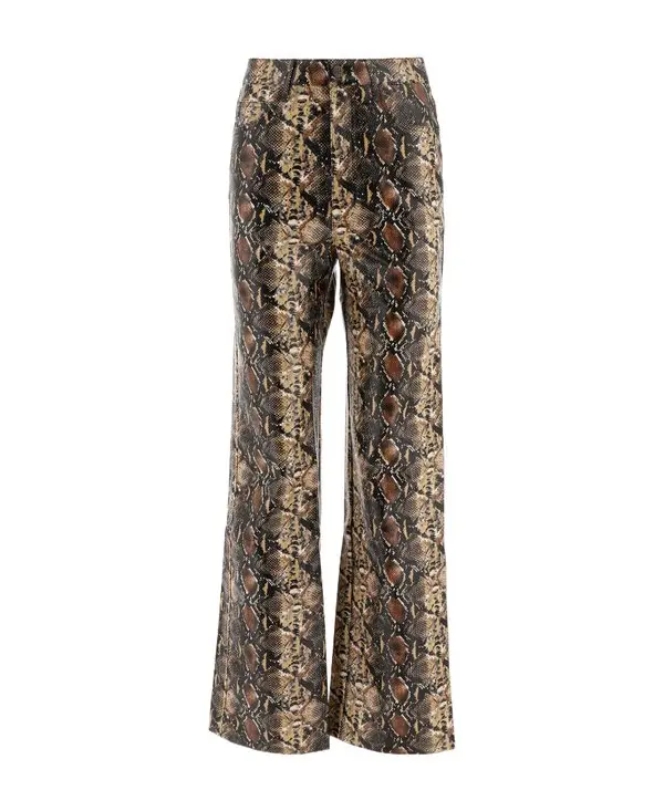 ROTATE BY BIRGER CHRISTENSEN Snake Print Bell-bottom Trousers