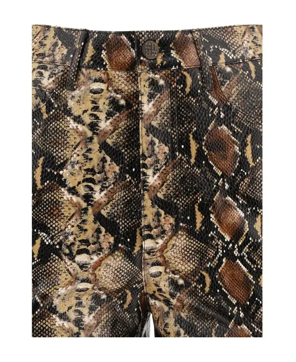 ROTATE BY BIRGER CHRISTENSEN Snake Print Bell-bottom Trousers