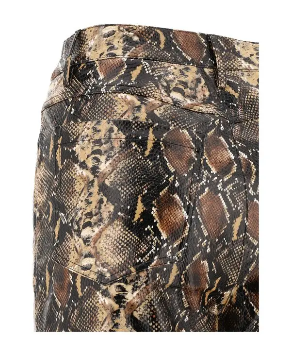 ROTATE BY BIRGER CHRISTENSEN Snake Print Bell-bottom Trousers
