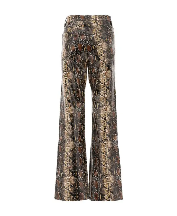 ROTATE BY BIRGER CHRISTENSEN Snake Print Bell-bottom Trousers