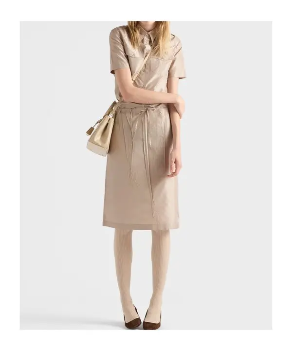 Prada Drawstring Midi Skirt
