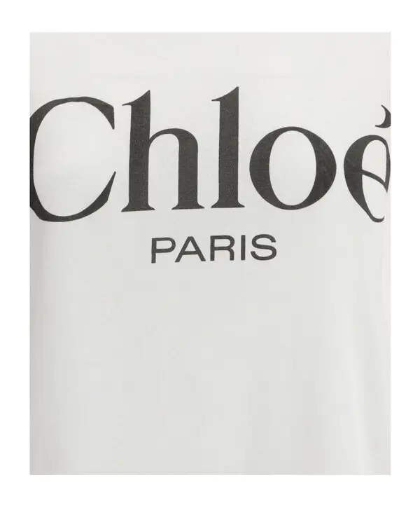 Chloé Logo Printed Oversized T-shirt - White