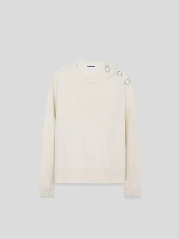 JIL SANDER Button Detailed Crewneck Knit Jumper - No