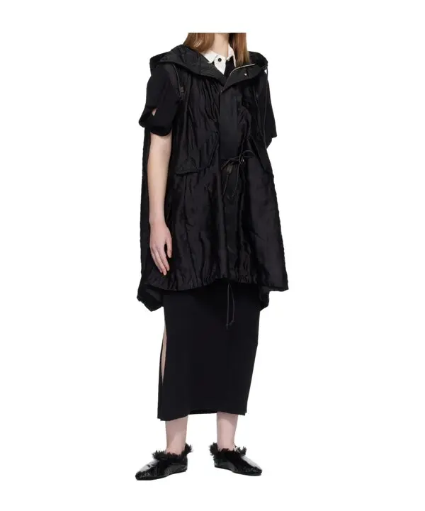 Sacai Quilted Hooded Vest - Black