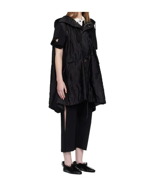 Sacai Quilted Hooded Vest - Black